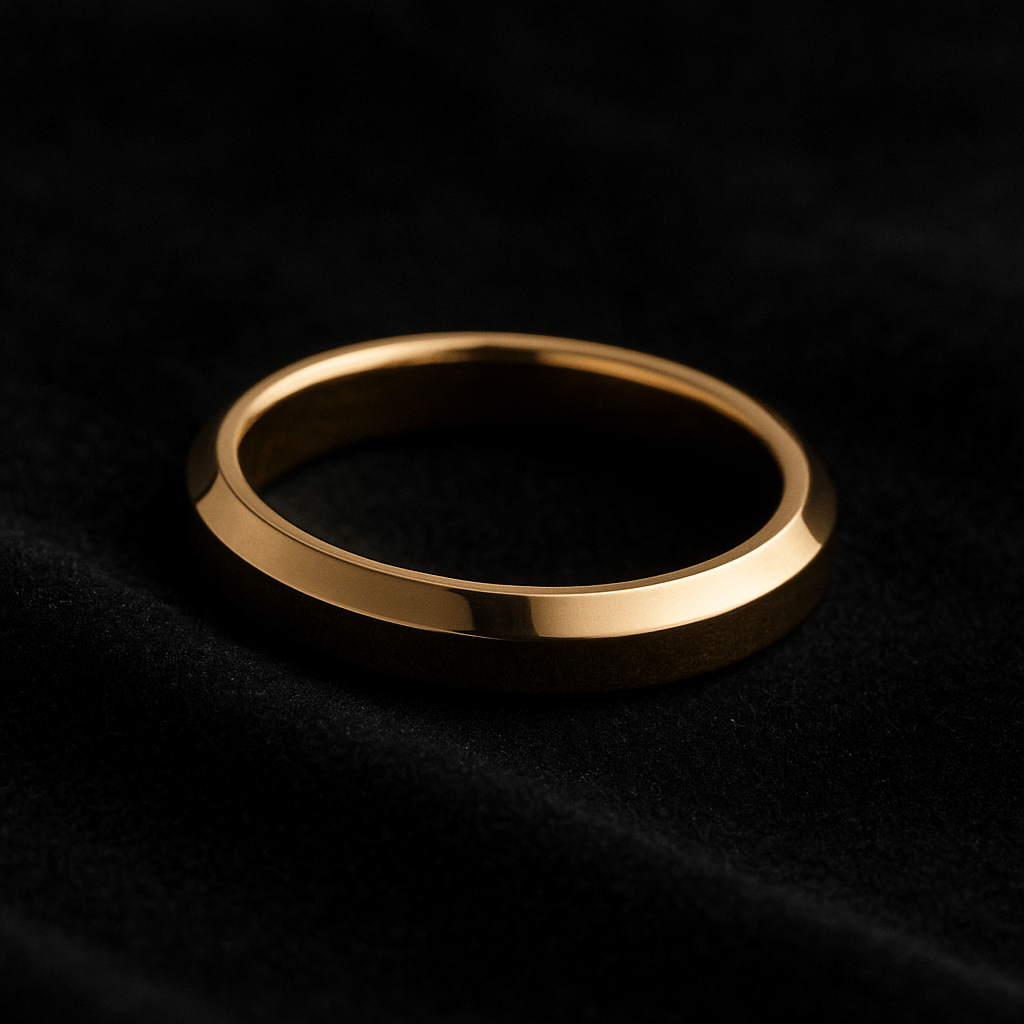 Bevel Edge Wedding Bands | 14K Gold Modern Profile | NYC – Black Pearl ...