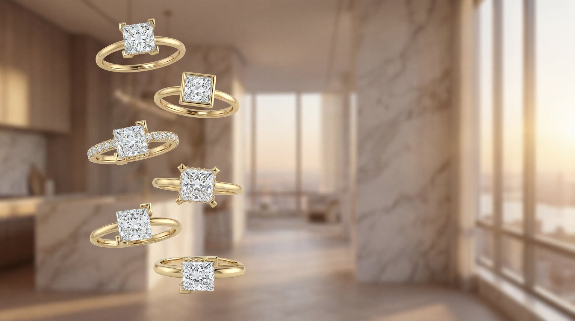 Princess Cut Engagement Rings | Lab Diamond 14K Gold | BPQ – Black ...